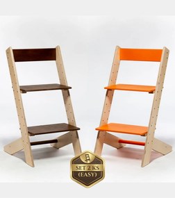 Lucas Wood Style - rostoucí židle EASY LINE zvýhodněný set 2 ks -  ořech + oranžová