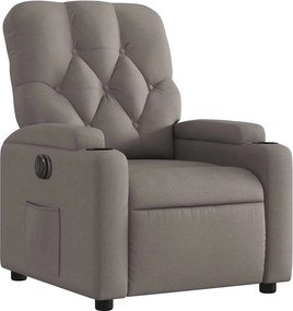 Elektrické polohovací křeslo taupe textil 3204694