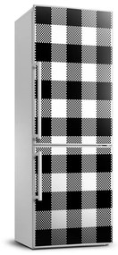 Wallmuralia Nálepka tapeta lednička Černo-bílá mříž 60x180 cm