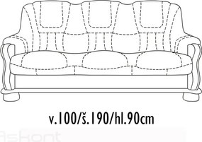 Askont Rimini Kožená sedací souprava 3 1 1 - kožená sedací souprava rozkládací