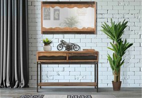 Designová konzola Halszka 118 cm hnědá / černá