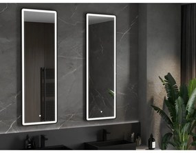 Mexen Coro podsvícené koupelnové zrcadlo 50 x 150 cm, LED 6000K, ventilátor, Černá rama - 9817-050-150-611-70