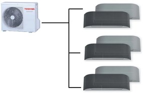 Klimatizace Toshiba Haori 1+3 ( 2,5kW + 2,5kW + 2,5kW ) Multi-split R32