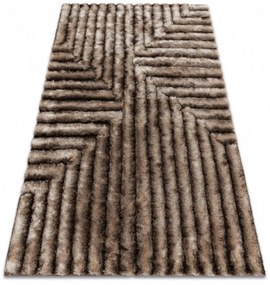 Luxusní kusový koberec shaggy Jansen hnědý 80x150cm