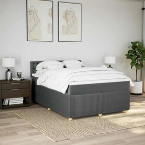 Box spring postel s matrací tmavě šedý 140 x 190 cm textil 3289766