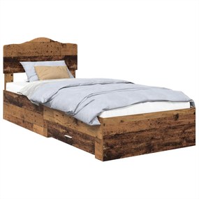 Rám postele s čelo Staré dřevo 90 x 190 cm Kompozitní dřevo 3413254