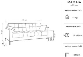 MUZZA Třímístná pohovka mamaia 177 cm samet zelená