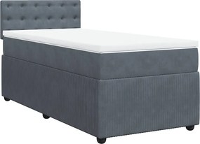 Box spring postel s matrací tmavě šedá 100x200 cm samet 3289975
