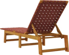 Lehátka 2 ks červená masivní akáciové dřevo a textil 3214211