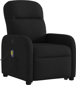 Zvedací masážní polohovací křeslo černé textil 3302984