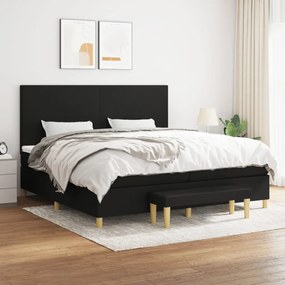 Box spring postel s matrací černá 200x200 cm textil 3137023