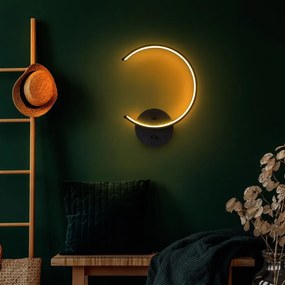 Černé LED nástěnné svítidlo ø 10 cm Moon – Opviq lights