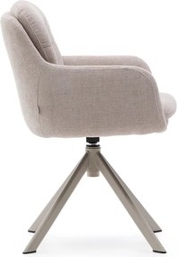 Béžové čalouněné jídelní křeslo s područkami Lexa – Kave Home