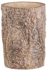 Obal na květiny imitace dřevěné kůry, 16 x 16 x 21 cm, beton, 16 cm
