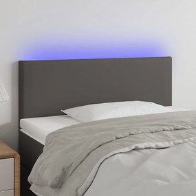 Čelo postele s LED šedé 100x5x78/88 cm umělá kůže