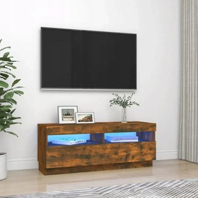 Fionshop 263595563 Tv skříňka s Led osvětlením kouřový dub 100 x 35 x 40