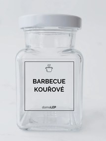 Samolepka na kořenky BARBECUE KOUŘOVÉ průhledná 5 × 5 cm tučné písmo