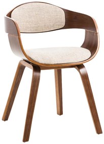 Jídelní židle Egdware - dřevo a látkový potah | ořech a krémová