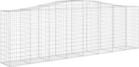 Klenuté gabionové koše 9 ks 400x50x120/140cm pozinkované železo 3145976