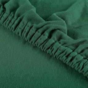 Prostěradlo ložní tmavě zelená jersey EMI, Plachta 90x200