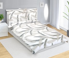 Bellatex Flanelové povlečení Šedá,Bílá 140x200 cm, 70x90 cm