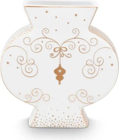 Pip Studio porcelánová váza Royal Winter bílo-zlatá malá (Dekorační porcelánová váza 16,5 cm)