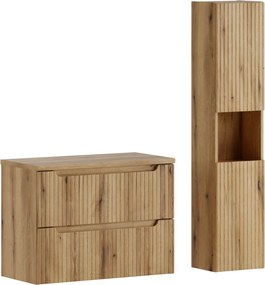Koupelnová sestava Nova s deskou a skříňkami 80 cm dub coast evoke