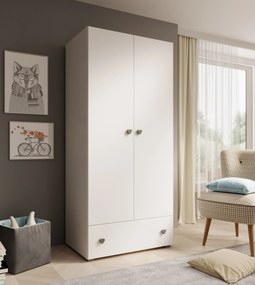 ADRK Furniture Skříň Emily s výklopným dvířkem a držadlem ve tvaru srdce šedá SW-EMI-80-WHG