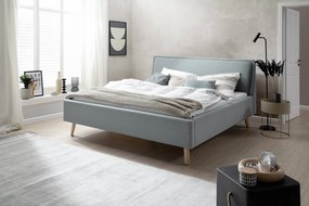 Čalouněná postel deria s úložným prostorem 140 x 200 cm světle modrá MUZZA