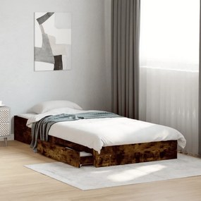 Rám postele se zásuvkami kouřový dub 90x200 cm kompozitní dřevo 3280682