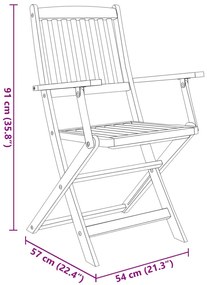 vidaXL Marketos 5dílný skládací zahradní jídelní set masivní akáciové dřevo
