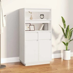 vidaXL Skříň highboard 60 x 40 x 116,5 cm masivní borové dřevo [814535] Barva: Bílá