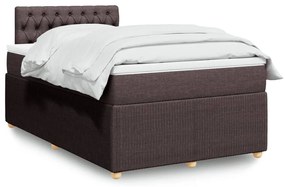 Box spring postel s matrací tmavě hnědá 120x190 cm textil