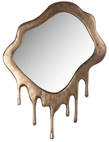 Zlaté kovové závěsné zrcadlo Richmond Drops 74 x 56 cm