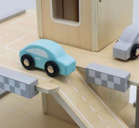 Velká dřevěná garáž ECOTOYS s auty