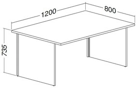 Stůl ProOffice A 120 x 80 cm, buk