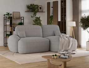 Rohová sedací souprava Tesalia s funkcí spaní a úložným prostorem, šedý velur, pravostranná