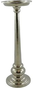 Stříbrný antik kovový široký svícen Kandel - Ø14* 40cm