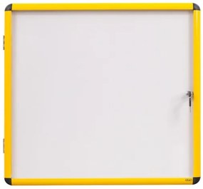 Bi-Office Vnitřní vitrína s bílým magnetickým povrchem, žlutý rám, 720 x 981 mm (9xA4)