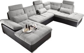 XXXLutz ROHOVÁ SEDAČKA, textil, kompozitní dřevo, černá, barvy stříbra MID.YOU - Sedací soupravy - 002220017412