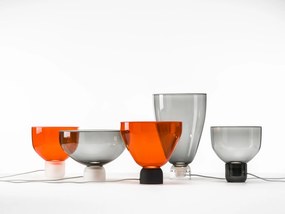 Designová stolní lampa Brokis Lightline M, PC981 Barva skla: oranžová - transparentní sklo, BARVA SPODNÍ ČÁSTI SKLA: transparentní sklo, POVRCHOVÁ ÚPRAVA SPODNÍ ČÁSTI SKLA: matovaný oboustranný povrch skloviny