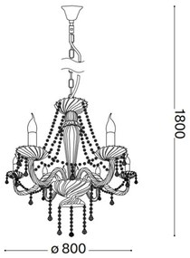 Ideal Lux - Křišťálový lustr na řetězu AMADEUS 8xE14/40W/230V pr. 80 cm čirá