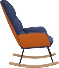 Houpací křeslo modré textil 341046