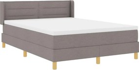 Postel s boxspringem s čelo Taupe 200 x 140 cm textil 3341234