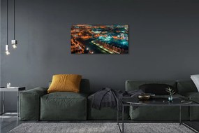 Obrazy na plátně Gdańsk River noční panorama 125x50 cm