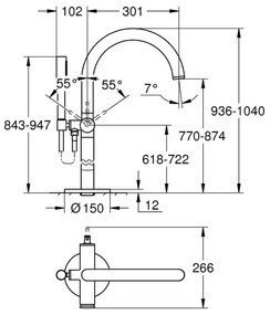 Grohe Atrio Vanová baterie s montáží do podlahy 32653003