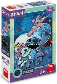 DINO Puzzle Stitch XL Neon / 100 dílků / od 5 let