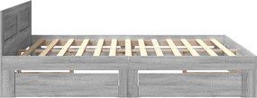 Rám postele s čelem šedý sonoma 200 x 200 cm kompozitní dřevo 3295539