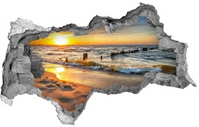 Wallmuralia Nálepka fototapeta 3D Západ slunce pláž 95x73 cm