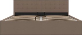 Rám postele s úložným prostorem taupe textil 180 x 200 cm 285599